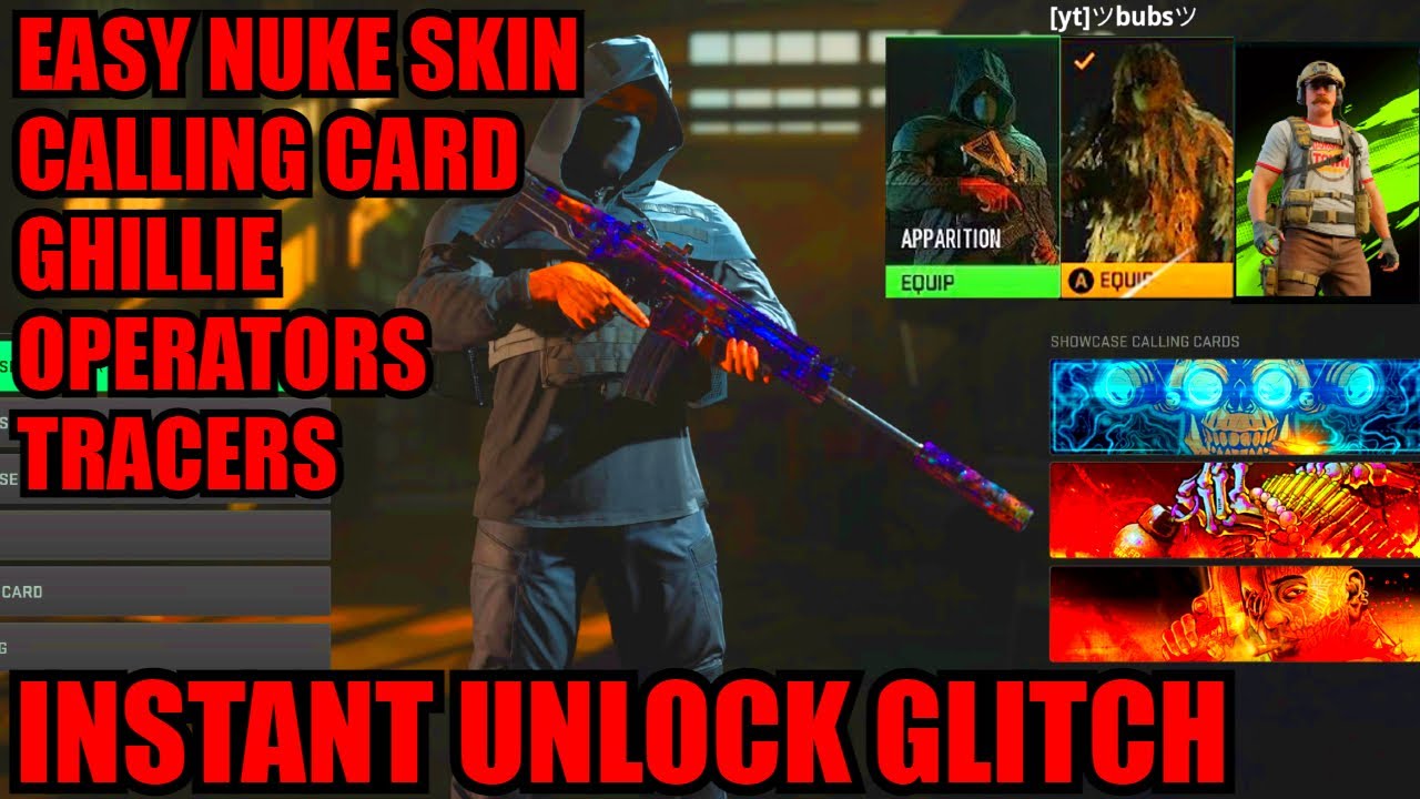 *ALL* INSTANT UNLOCK GLITCH! NUKE SKIN/GHILLIE/CALLING CARD/TRACERS ...