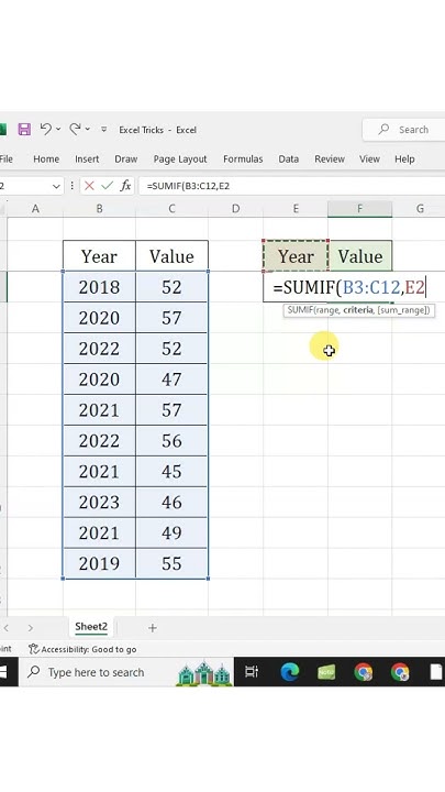 SUMIF Excel Formula #excelgyan #exceltips #shorts #short - YouTube