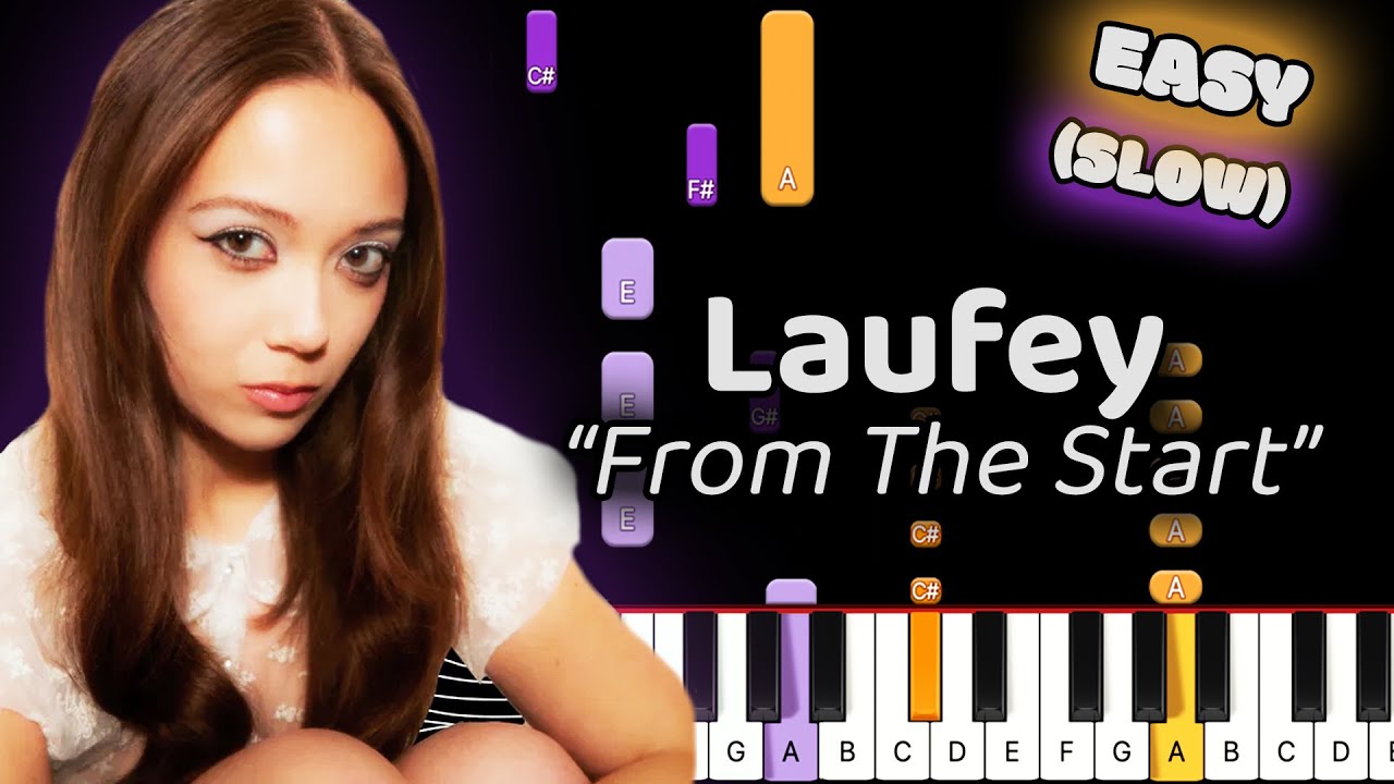 Laufey From The Start Piano Tutorial! (Easy) SLOW 50% Speed - YouTube