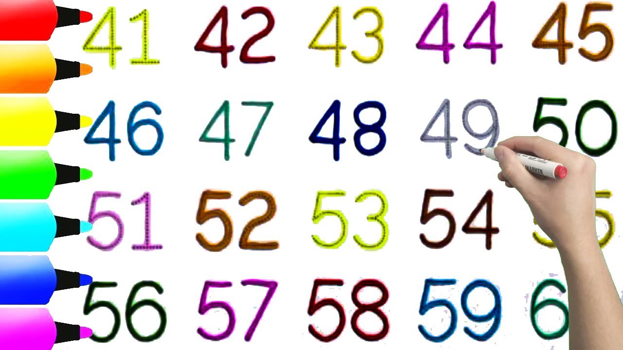 Learn Read and Write Dotted Numbers 41 to 60 Easy Step by Step for Kids ...