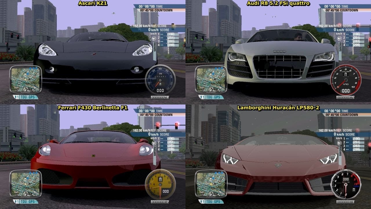 Testing the acceleration and top speed of 87 class B cars in TDU ...