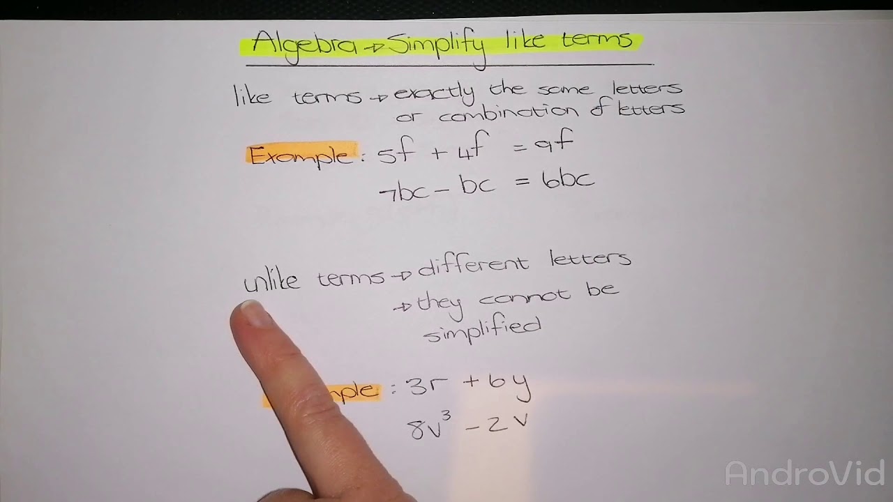 Simplifying Like And Unlike Terms In Algebra YouTube simplifying-like-and-unlike-terms-in-algebra-youtube