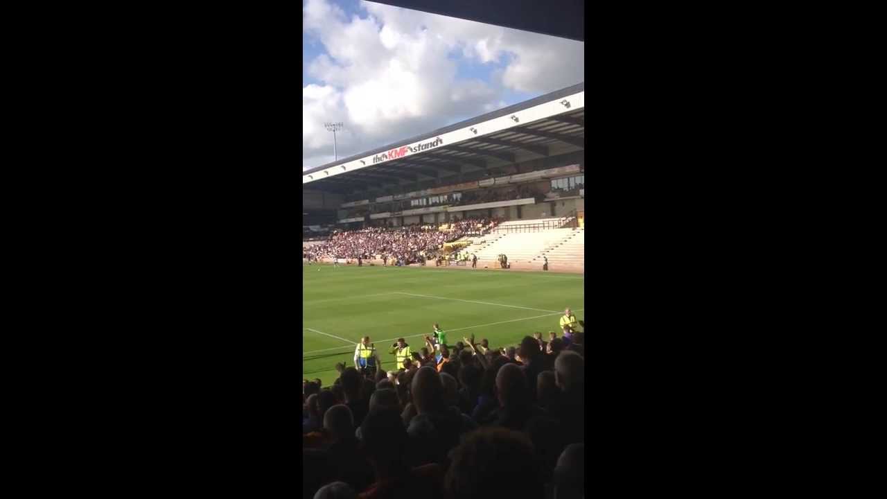 Wolves celebrations & Lee Hughes chants v Port Vale - YouTube