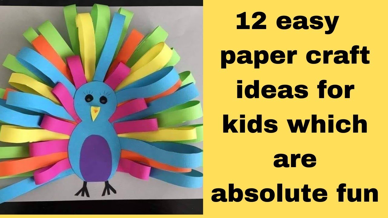 12 easy paper craft ideas for kids ll Paper craft for fun and ...