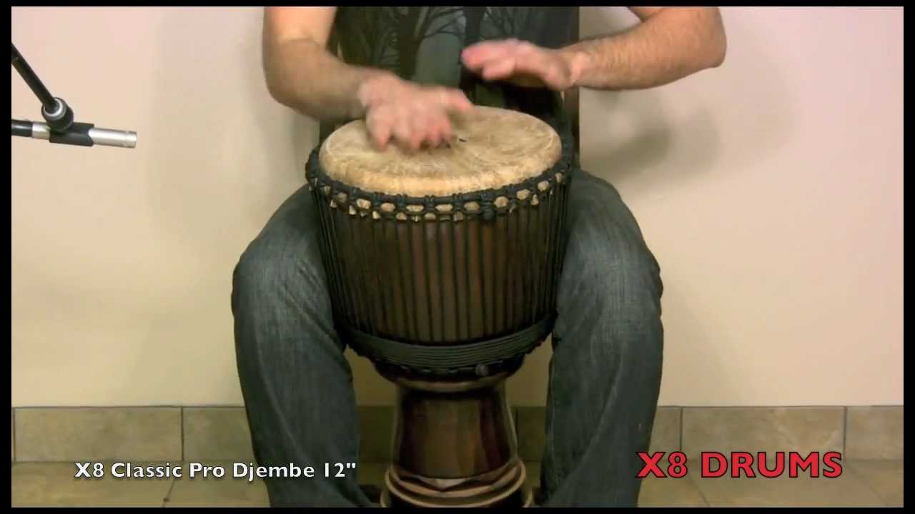 X8 Drums Classic Pro Djembe, 12" - YouTube
