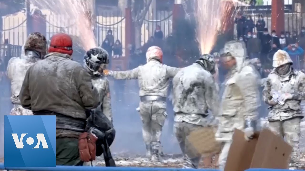 Traditional Egg and Flour Fight Resumes in Spanish Town - YouTube