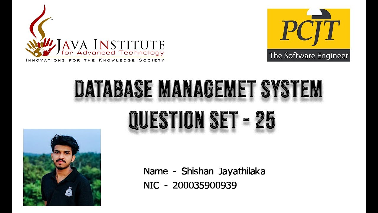 JAVA Institute DBMS Question Set-25 - YouTube