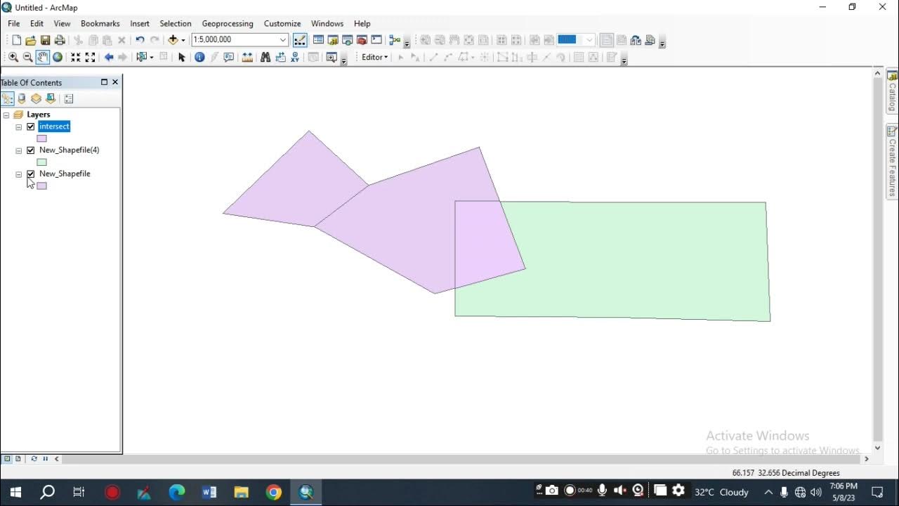 How to Apply intersect Tool in arcgis - YouTube