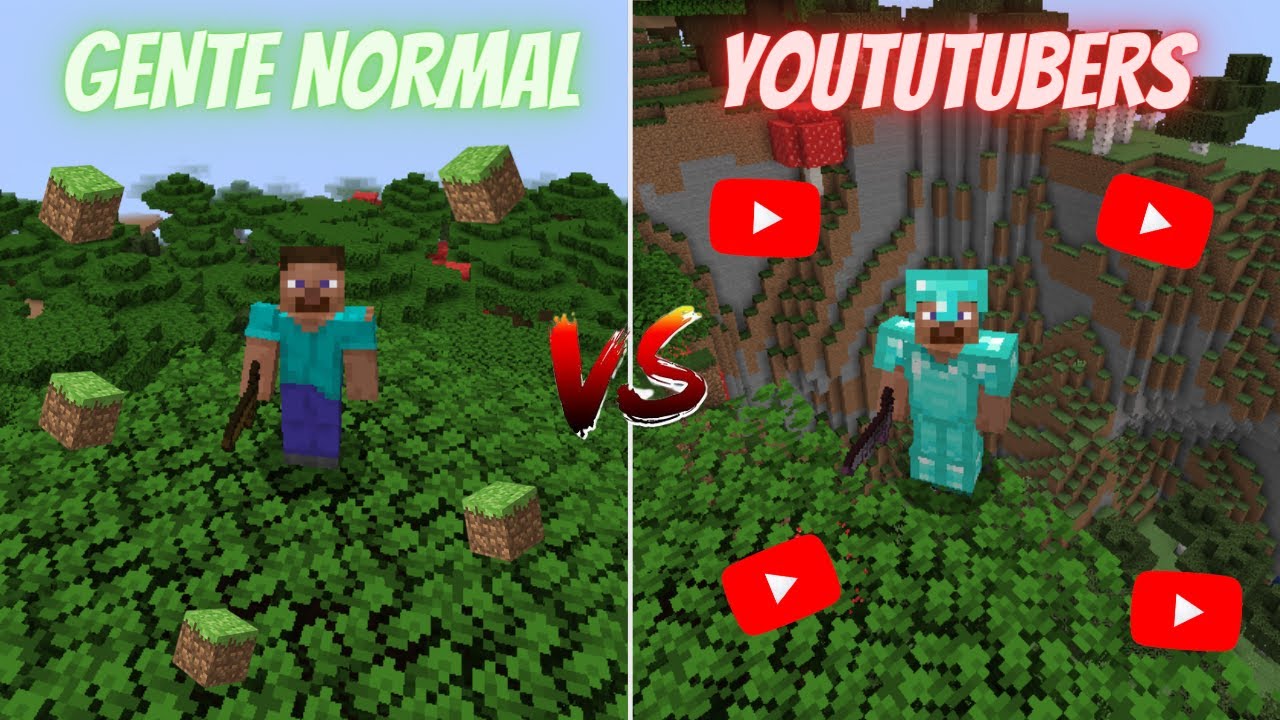 YOUTUBERS VS GENTE NORMAL en MINECRAFT! || DETRIXX - YouTube