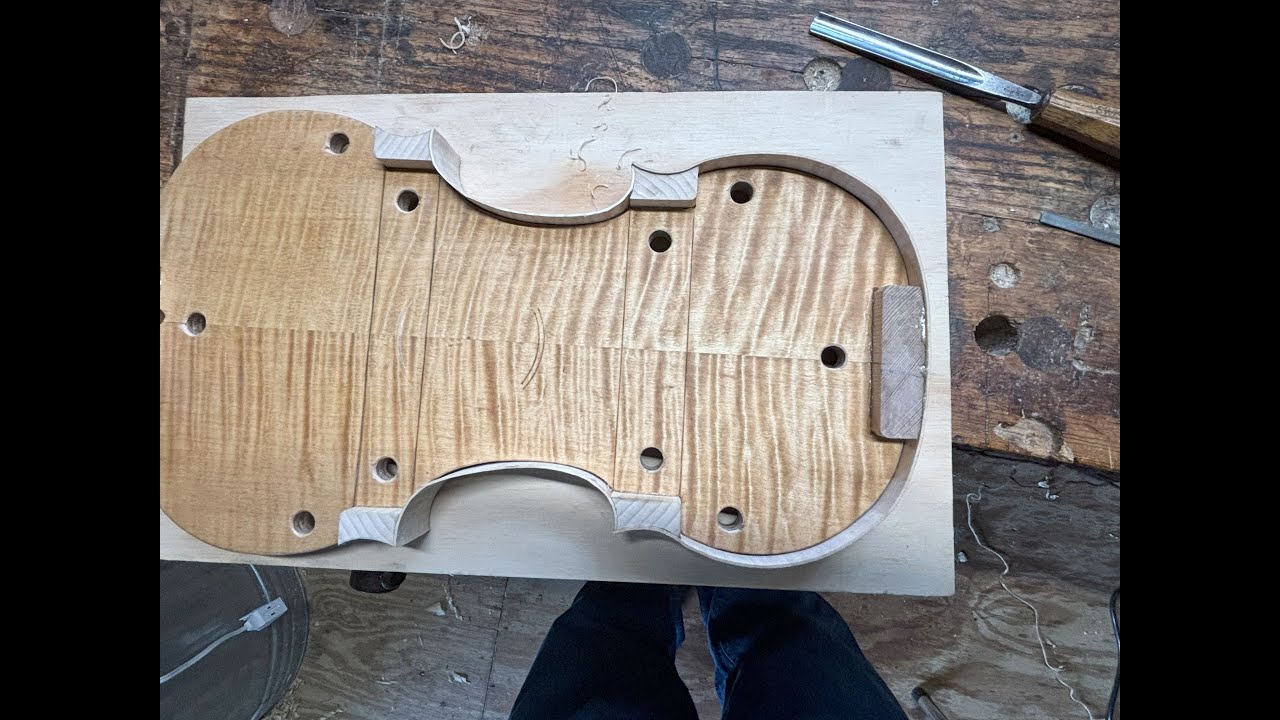 Violin build, trim upper bout rib edges. - YouTube