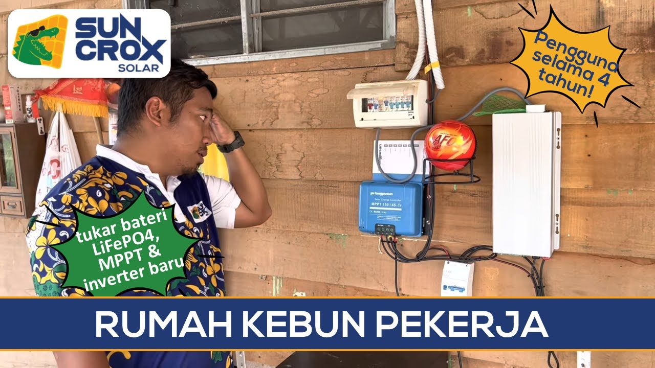 4 TAHUN GUNA SOLAR Rumah kebun pekerja dan burung walit tukar bateri ...