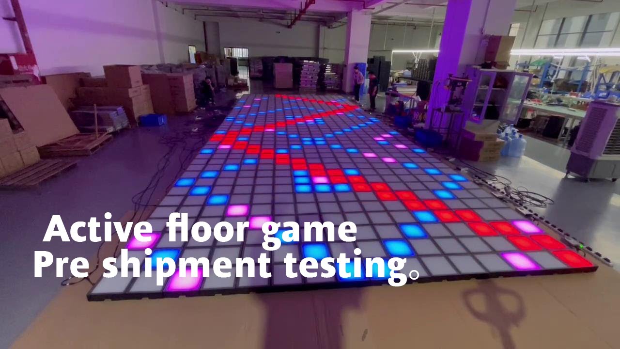 led active floor game Pre shipment testing - YouTube