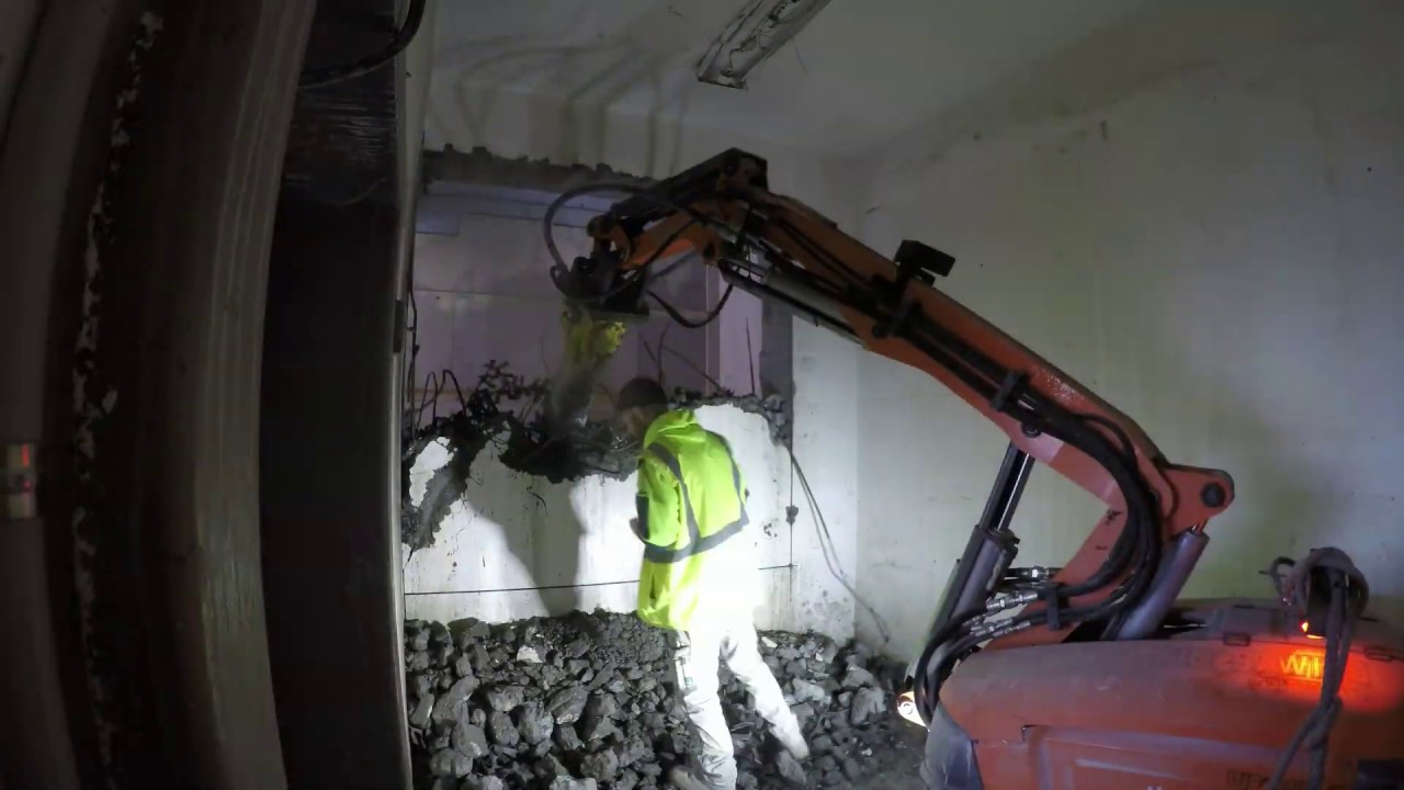 Bank Vault Wall Demolition - YouTube