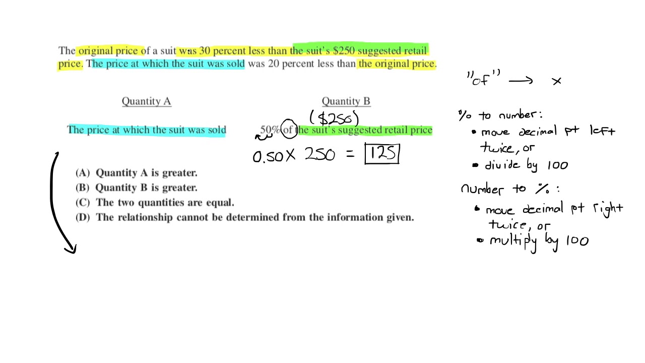 Percent and Percent Change (GRE Quantitiative/Math Practice) - YouTube