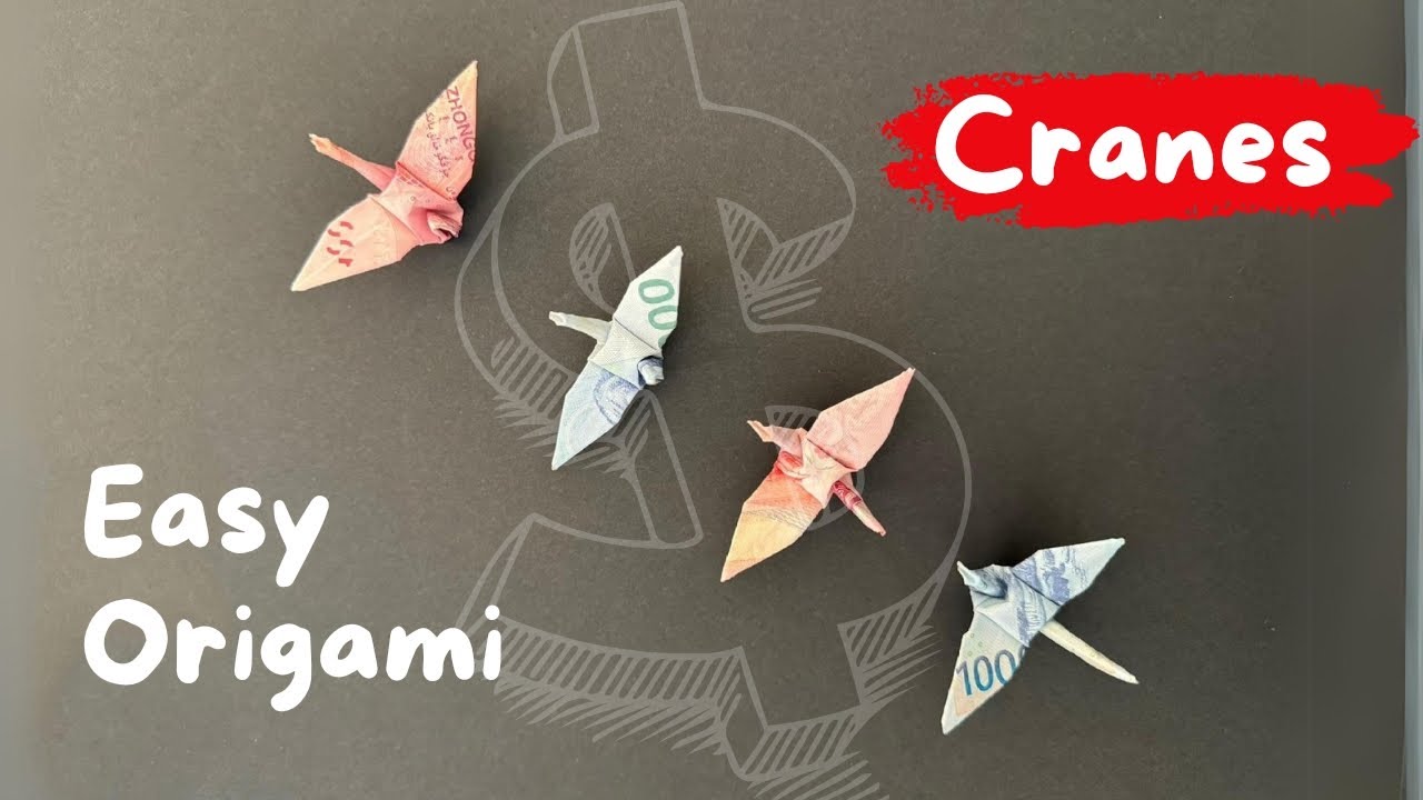 How To Make a Money Crane - Dollar Bill Origami Crane Easy - Step by ...