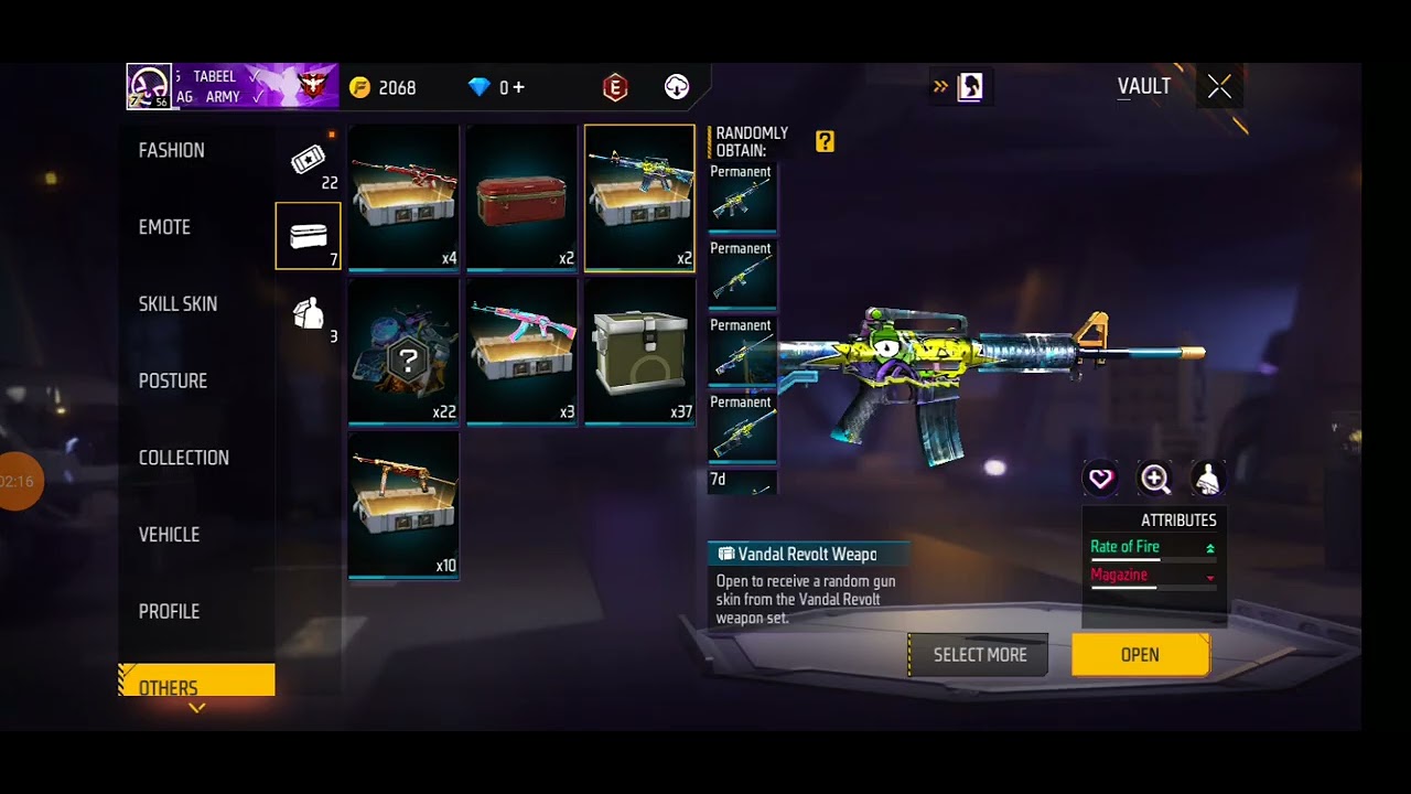 free fire all gun creat open viral trending video - YouTube