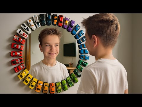 Mark plays everywhere with tiny cars