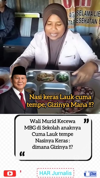 Wali Murid Kecewa MBG di Sekolah anaknya Cuma Lauk tempe Nasinya Keras: dimana Gizinya !!? - YouTube