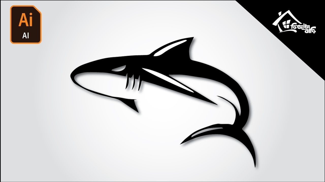 Shark Logo Design with Circular Style Design In Adobe Illlustrator ...