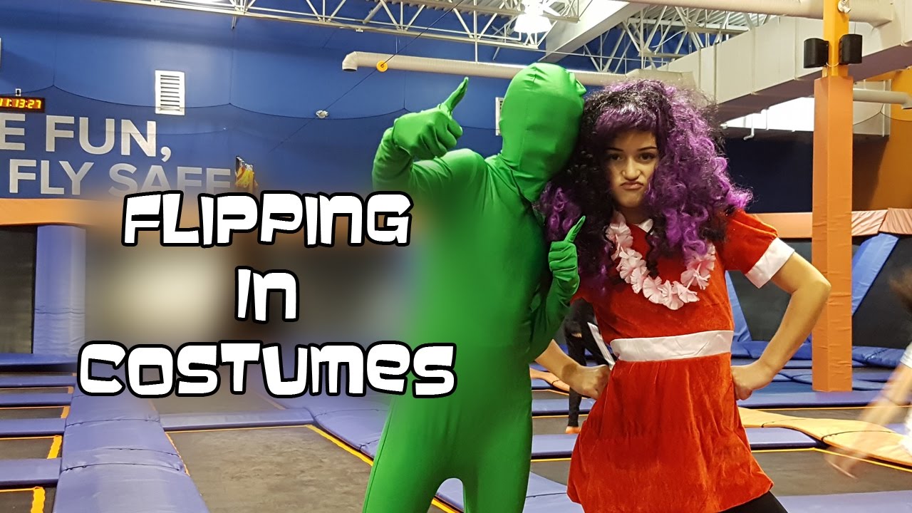 Trampoline Park Flipping in Costumes | Bethany G | TruthPlusDare - YouTube