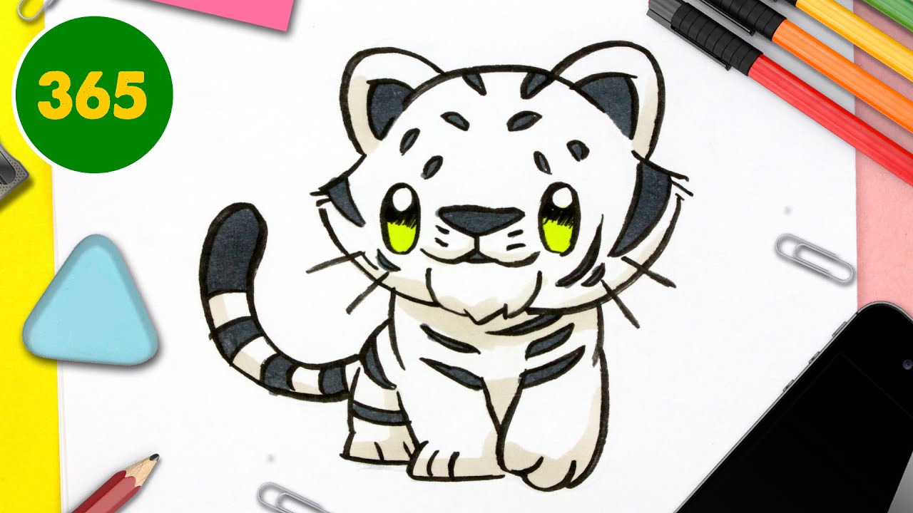 COME DISEGNARE TIGRE KAWAII - Come disegnare animali - YouTube