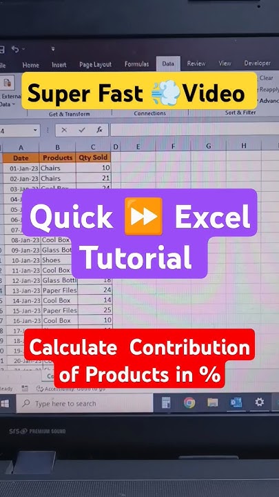 🔏 Quick Super Fast Excel Tutorial | Calculate Contribution of Products in % #trending #shorts # ...