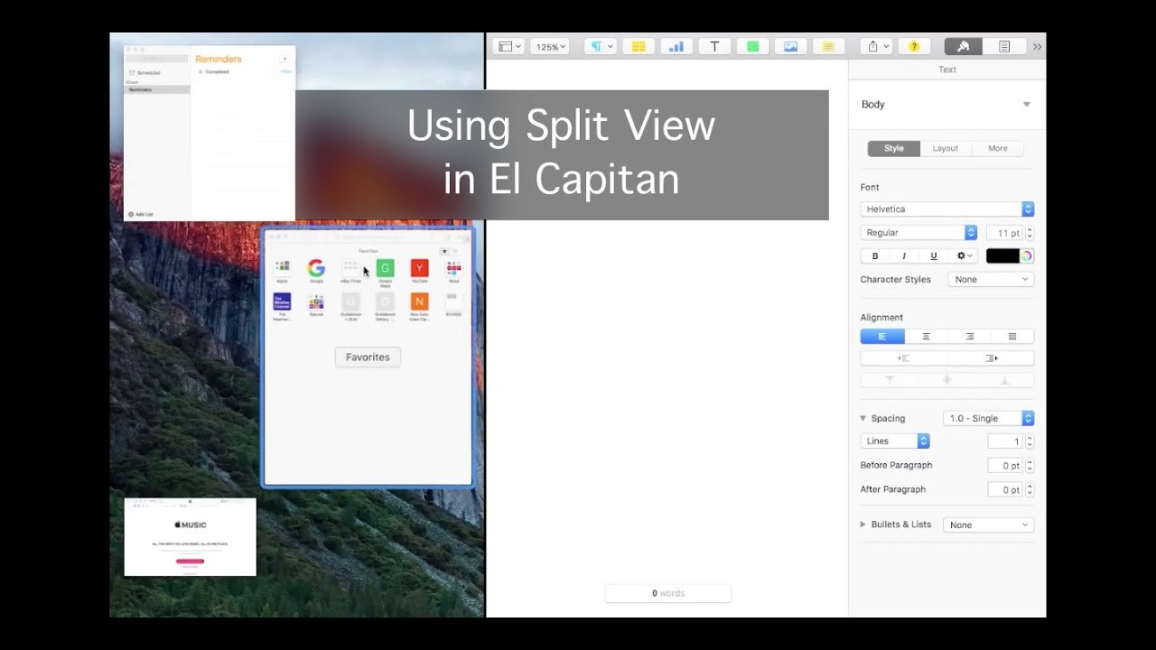 How to use Split View in OS X El Capitan – Wind5387 - YouTube