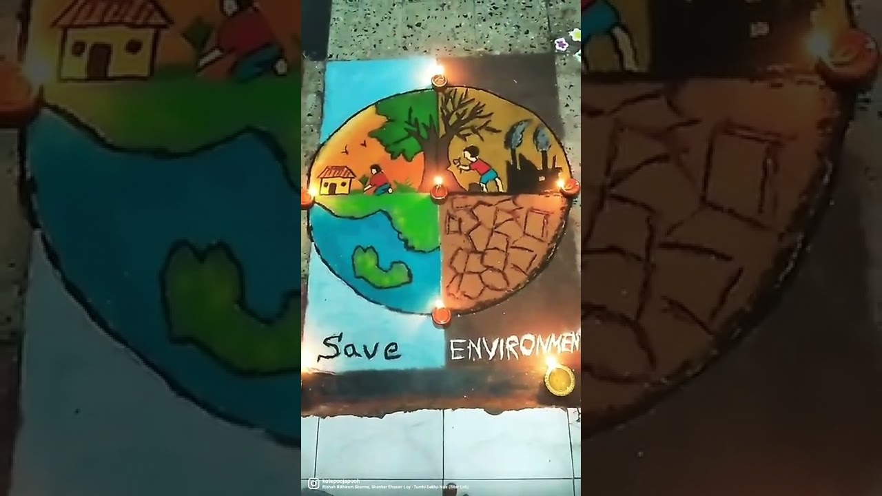 Save Environment Rangoli - YouTube