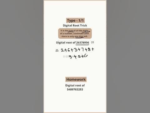 How to find digital root of a number in 5 seconds ? #youtubeshorts # ...