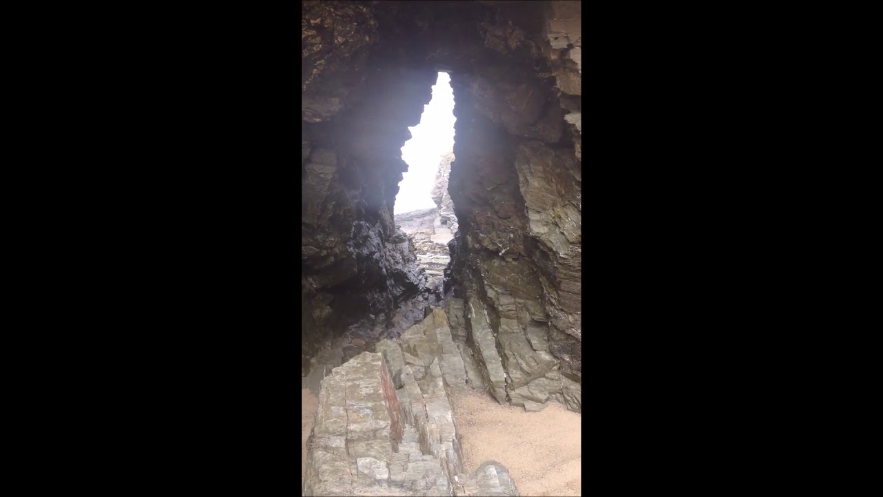 Walking Through Cave in Newquay - YouTube