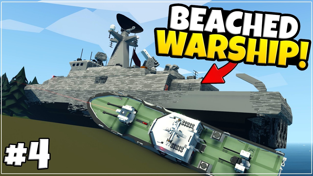 We BEACHED A LARGE WARSHIP! - Hardcore WAR Career Stormworks - EPISODE ...