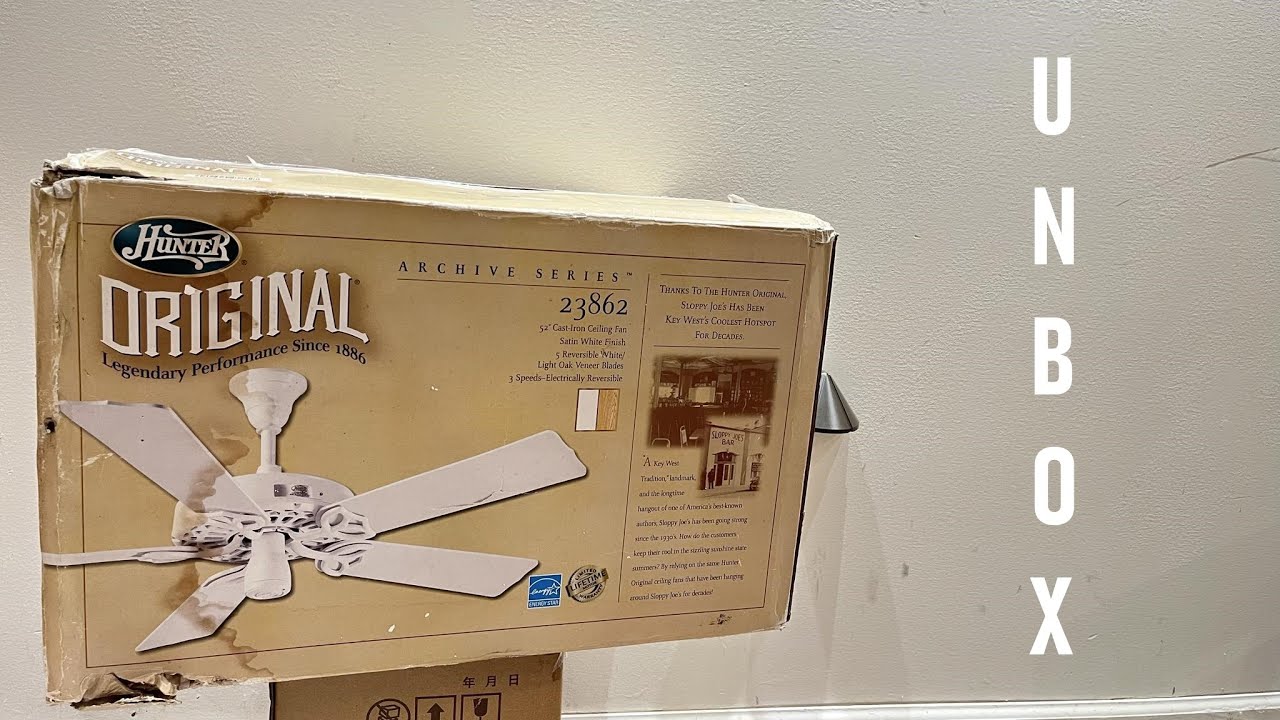 Unboxing: Hunter Archive Original Ceiling Fan - YouTube
