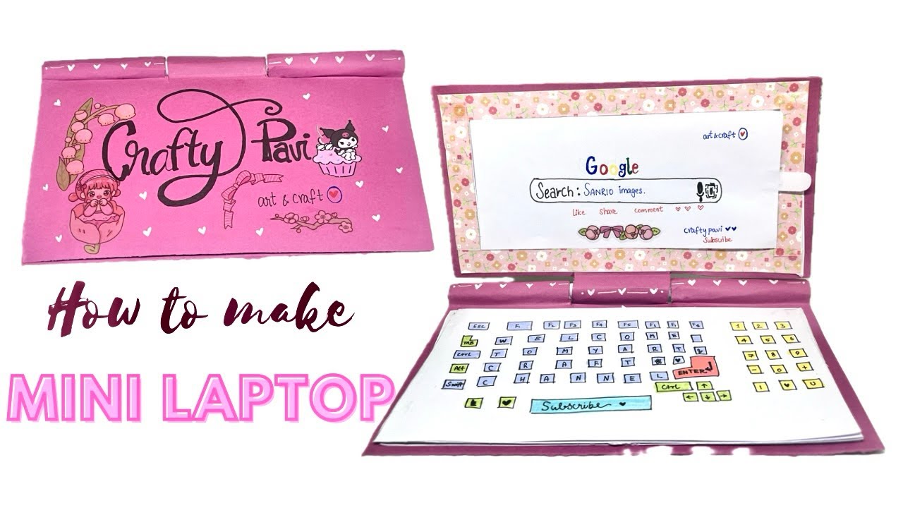 How to make a DIY 🩷MINI LAPTOP 💻 - YouTube