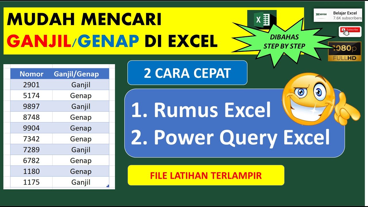 2 Cara Mudah dan Cepat Mencari Data Ganjil / Genap di Excel - YouTube