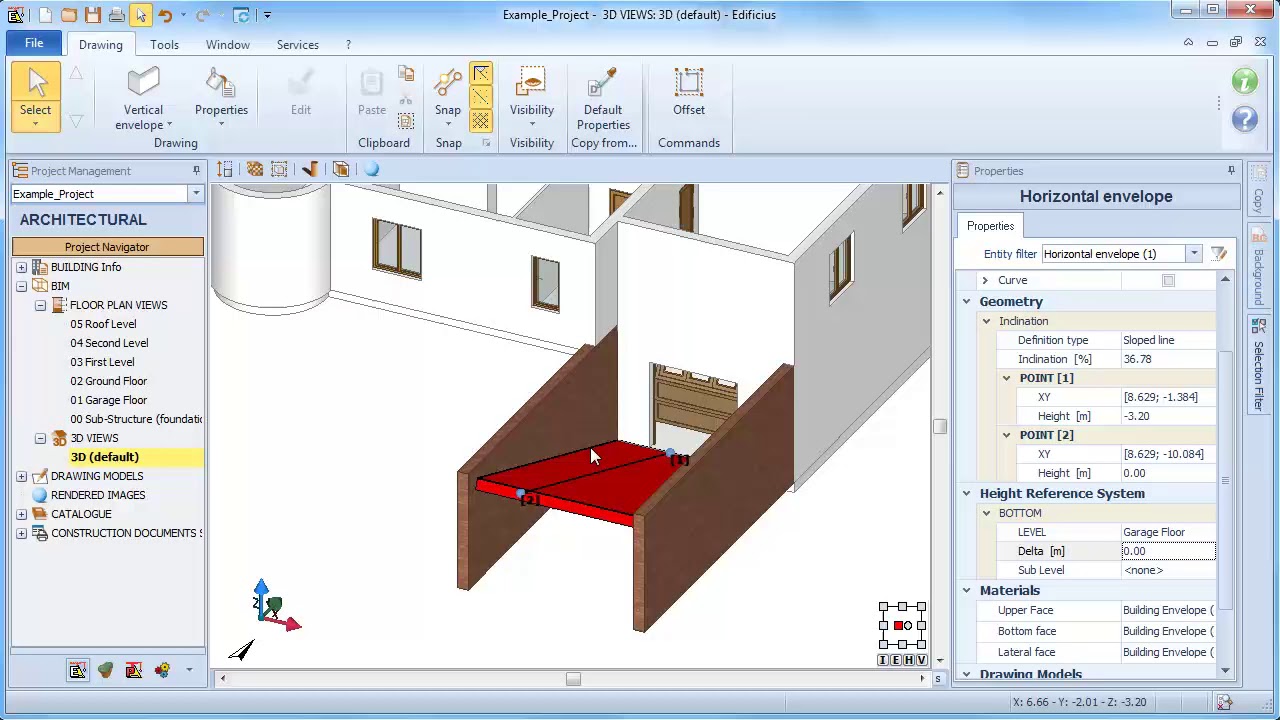 Edificius Tutorial - Tilting the horizontal building envelope entity (slab) - ACCA software ...