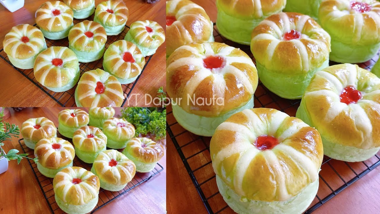 Roti Pandan isi Vla Susu/Vanila | Super Lembut & Wangi, 1x proofing ...