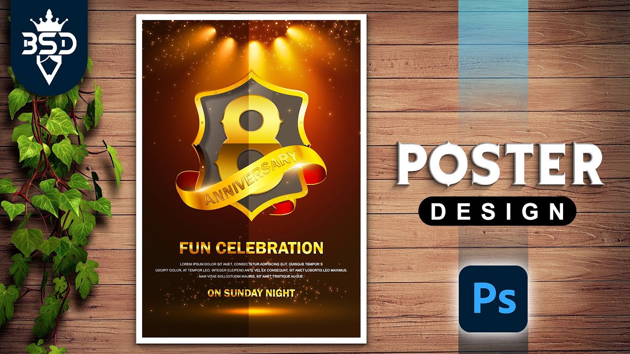 Anniversary Celebration Poster Design in | Photoshop 2021 Tutorial ...