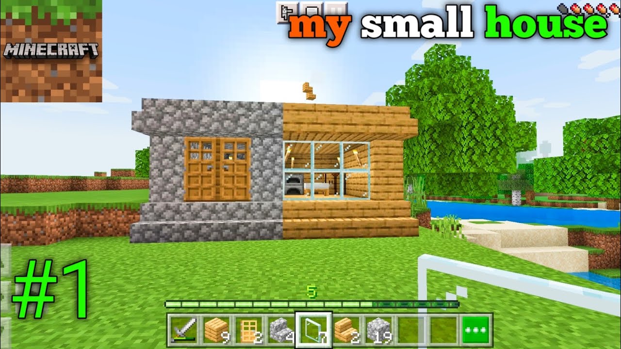 Minecraft first day in my small house #1 - YouTube
