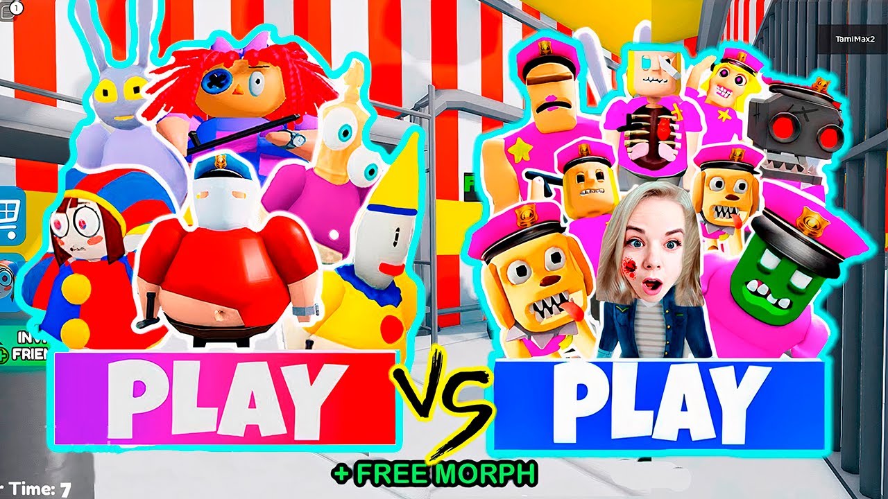 DIGITAL CIRCUS vs Police GIRL PRISON RUN! (POMNI Obby) Full Gameplay # ...