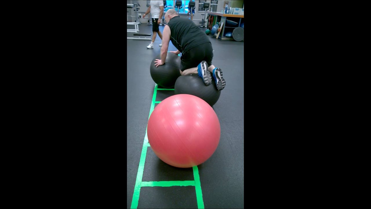 Hopping on an exercise ball! - YouTube