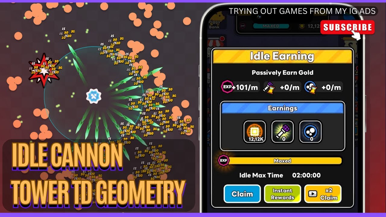 Idle Cannon Tower TD Geometry Gameplay Android - YouTube