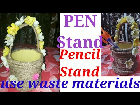 Pen / Pencil stand, waste materials use and recycling - YouTube