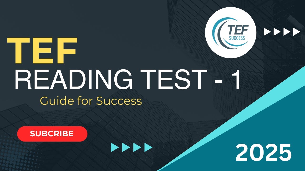 TEF Canada Reading Mock Test - 1 | TEF Reading Practice Test With ...