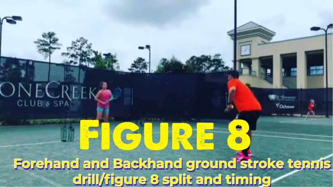 Forehand and Backhand ground stroke tennis drill/figure 8 split and ...