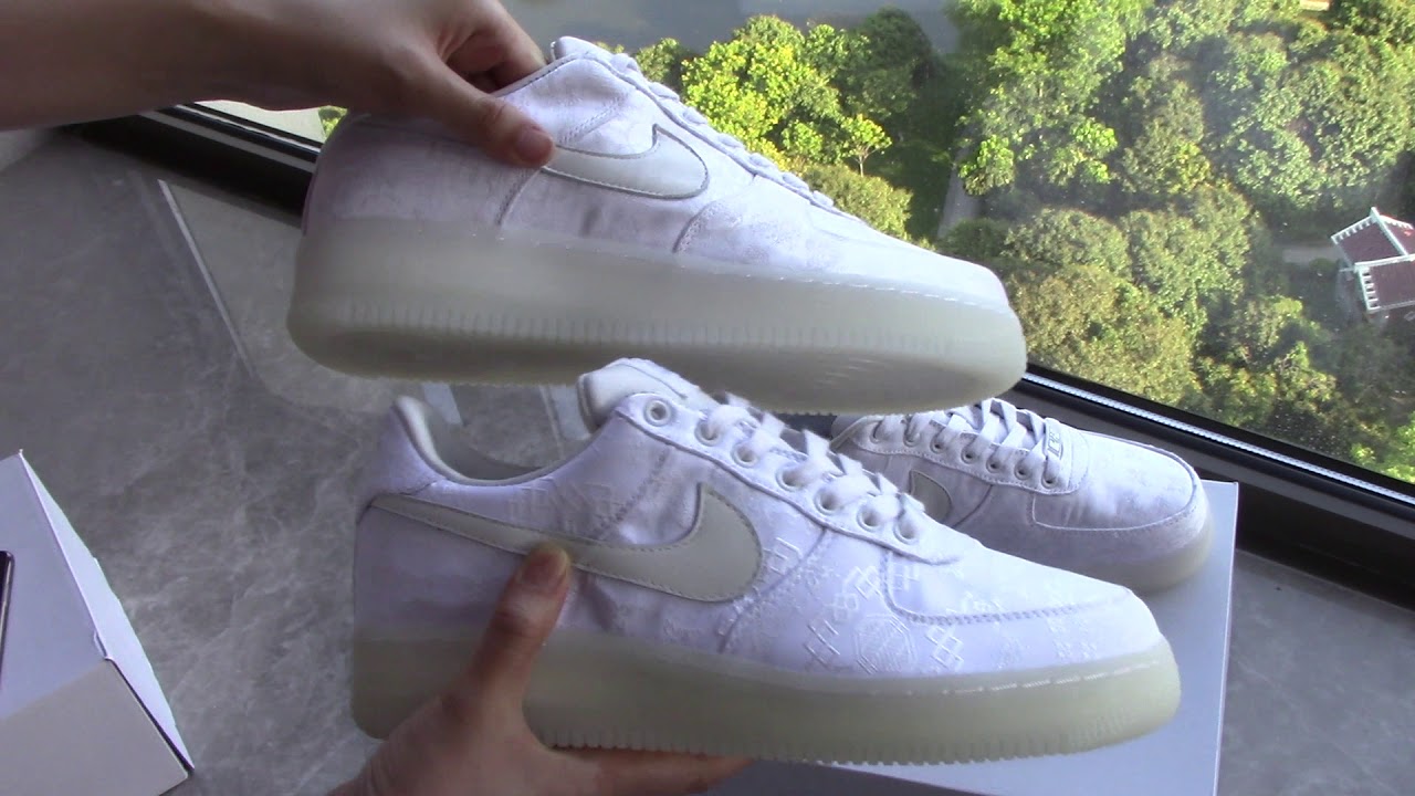 NIKE AIR FORCE 1 PRM CLOT WHITE WHITE WHITE COMPARISION REVIEW - YouTube