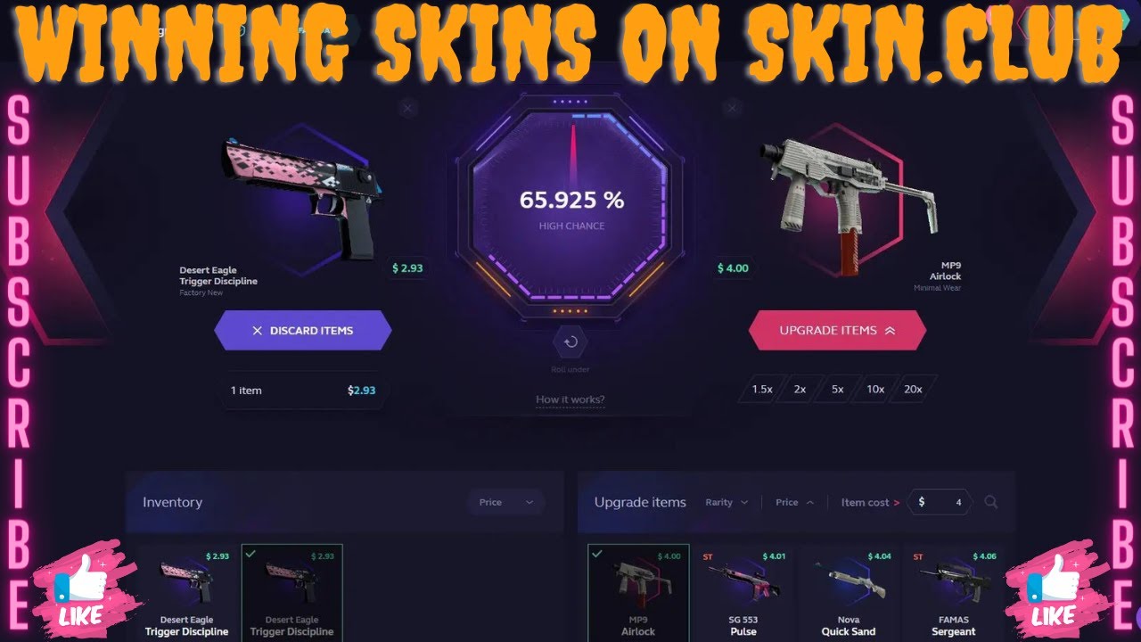 WINNING SOME DECENT SKINS ON SKIN.CLUB - YouTube