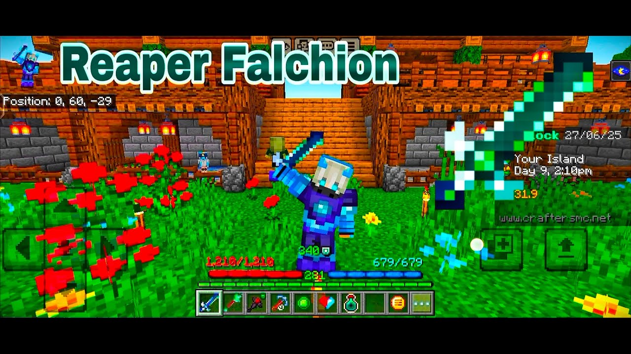 I am making The Reaper Falchion in Minecraft Craftersmc Sky block - YouTube