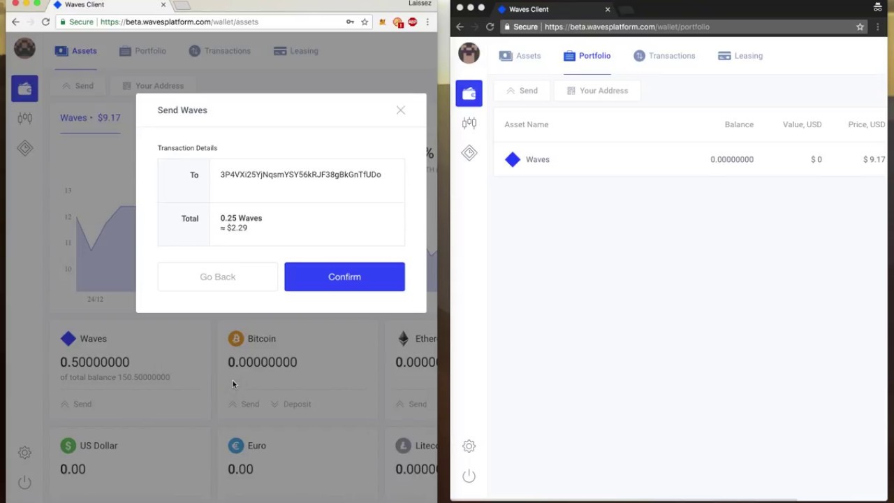 WAVES Transaction Demo - YouTube