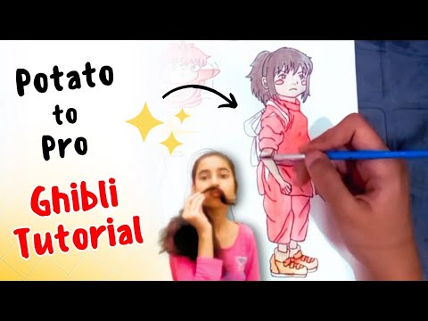 How to Make Handmade Ghibli Art | Step By Step Drawing Tutorial For ...
