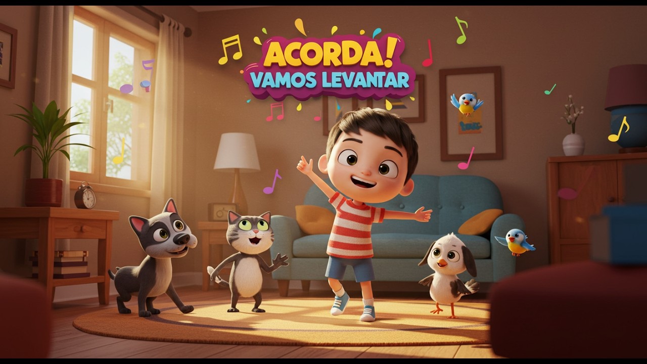 Bom Dia, Crianças! 🌈 Música Infantil Animada com Rotina da Manhã ...
